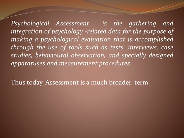 Psychological assessment introduction | PPTX