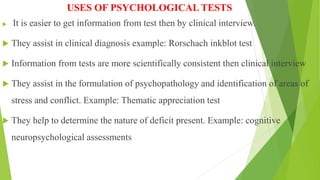 Psychological assessment and test | PPTX