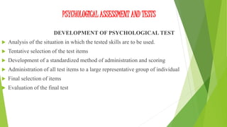 Psychological assessment and test | PPTX