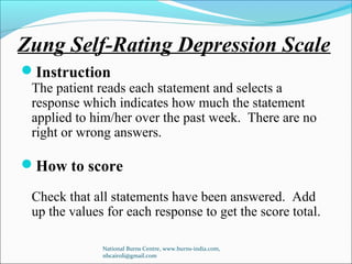 Psychological assessment of burns by Suhasini Oliveira, National Burns ...