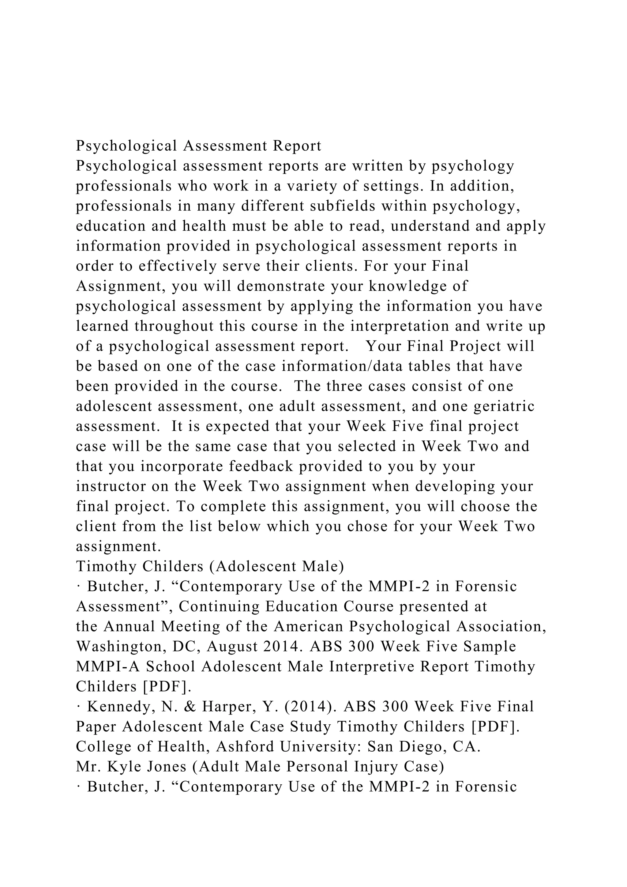 Psychological Assessment ReportPsychological assessment report.docx