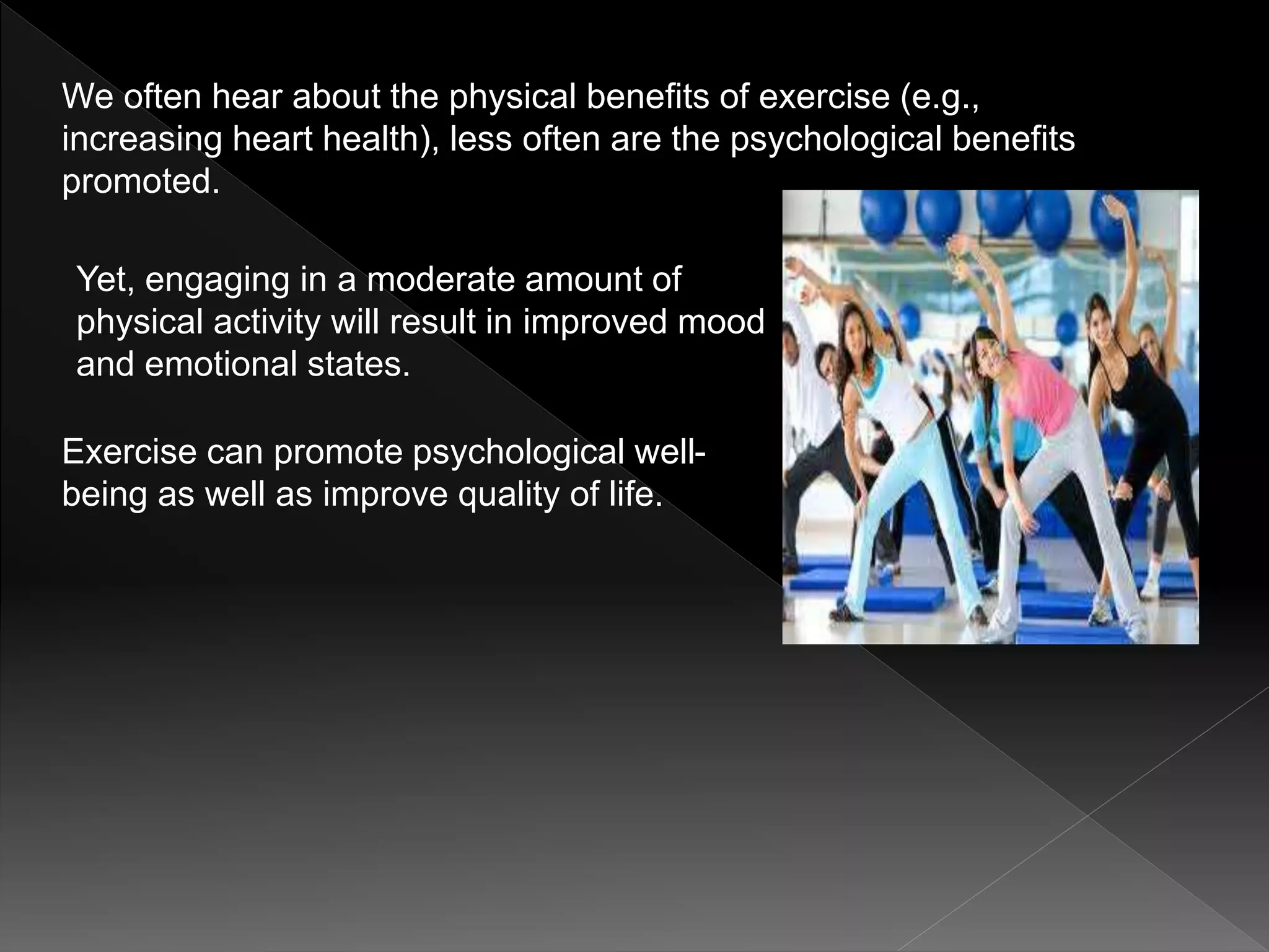 Psychological benefits of exercise | PPTX