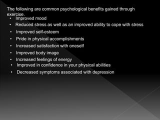 Psychological benefits of exercise | PPTX