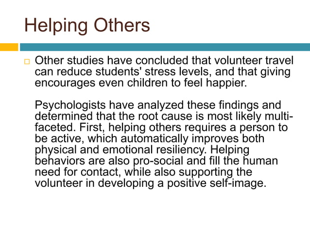 Psychological Benefits of Helping Others | PPTX
