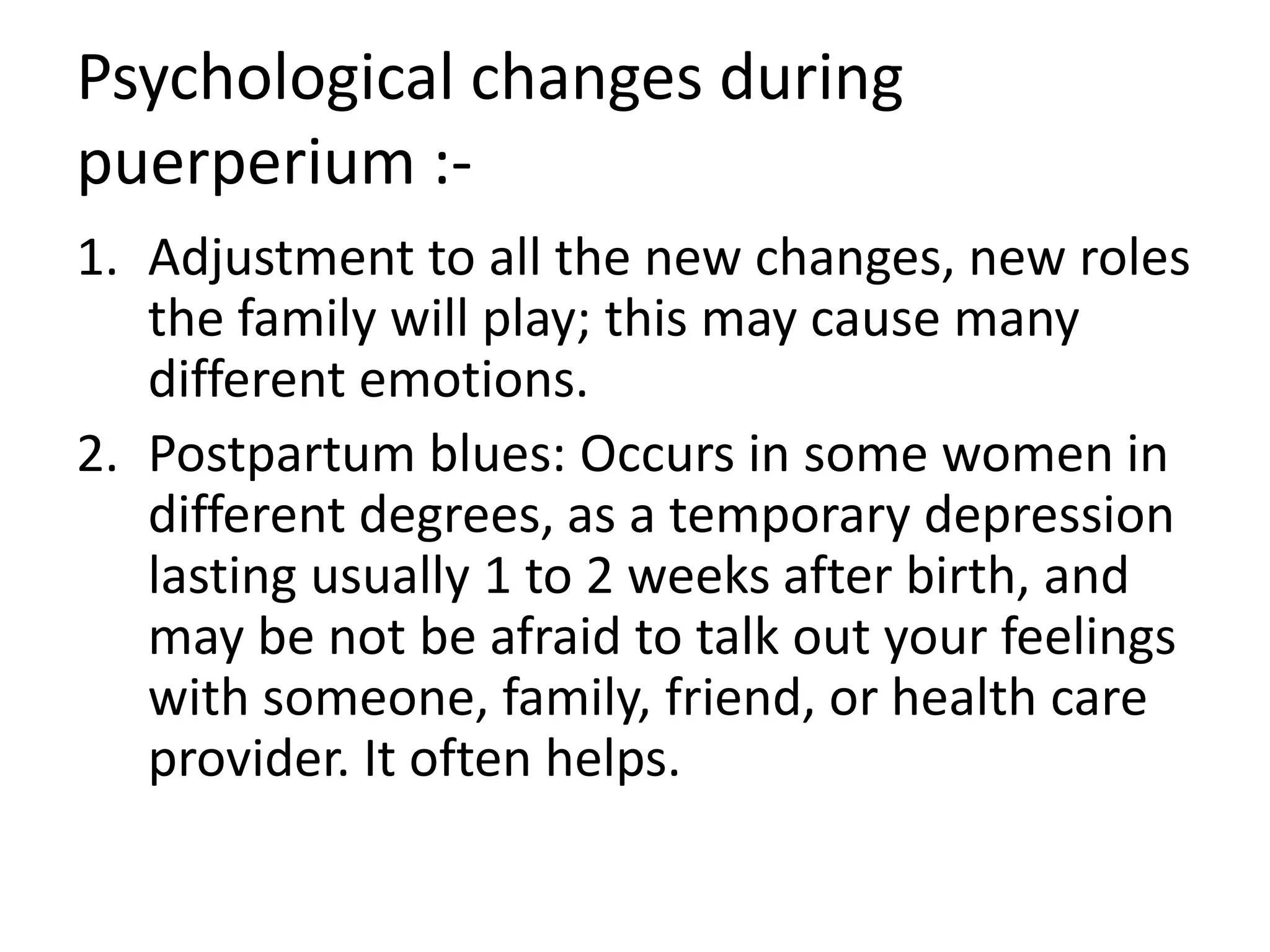 Psychological changes during puerperium1 | PPTX