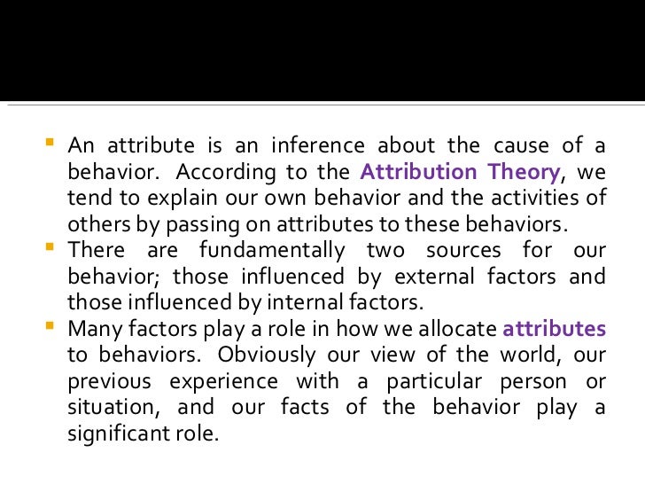Psychological Concepts - Attribution Theory