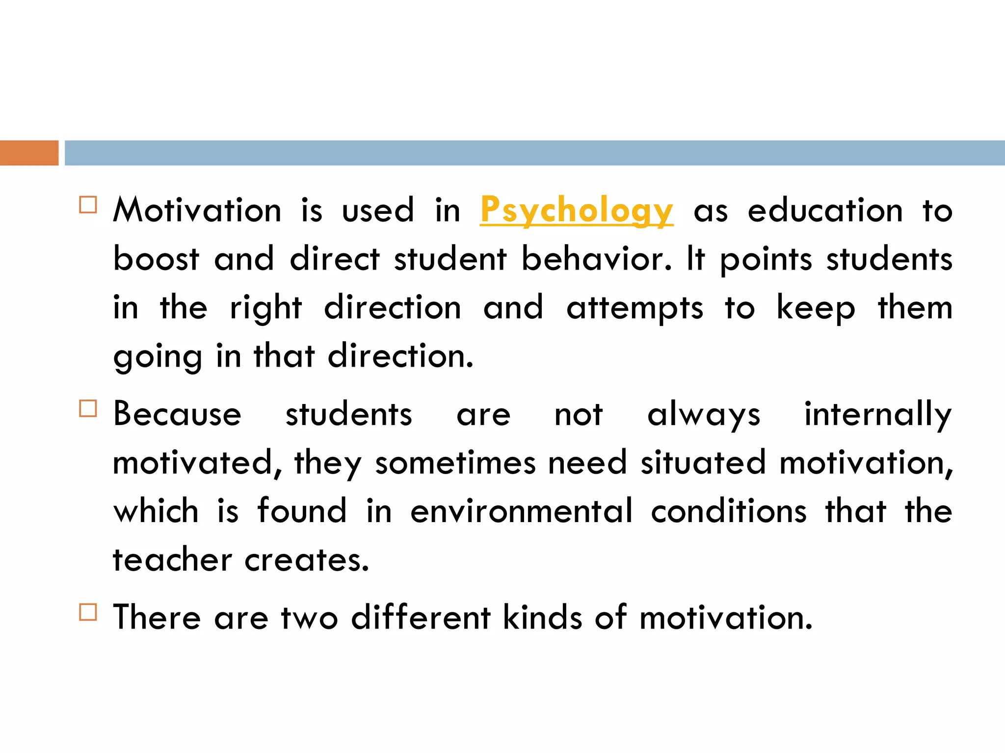 Psychological Concepts - Motivational Theory | PPT