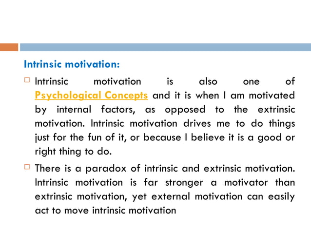 Psychological Concepts - Motivational Theory | PPT