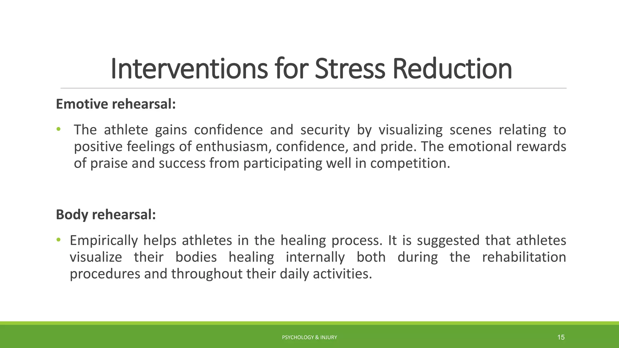 Psychological considerations for rehabilitation of the injured athlete ...
