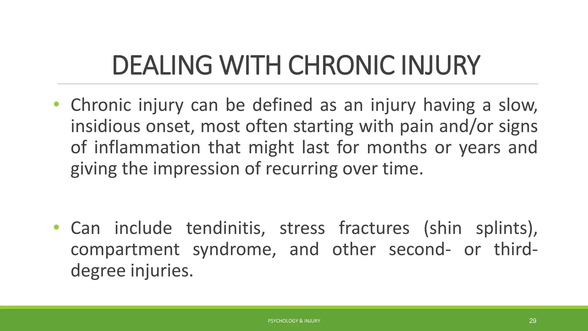 Psychological considerations for rehabilitation of the injured athlete ...