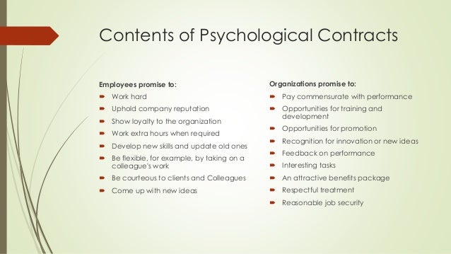 Psychological contract Human Resources