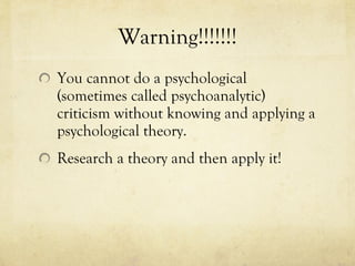 Psychological criticism | PPT