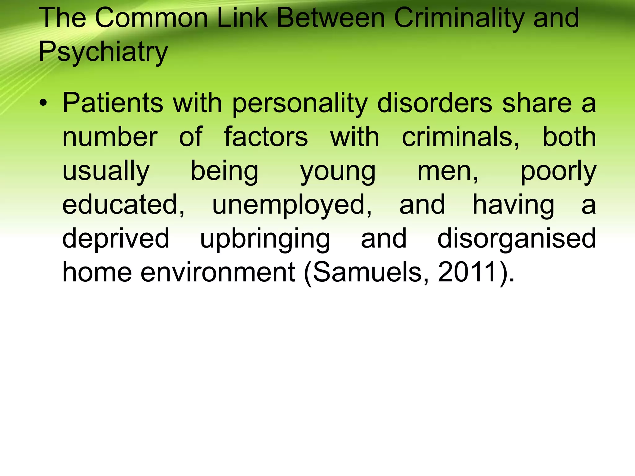 Psychological Disorder and Crime | PPTX