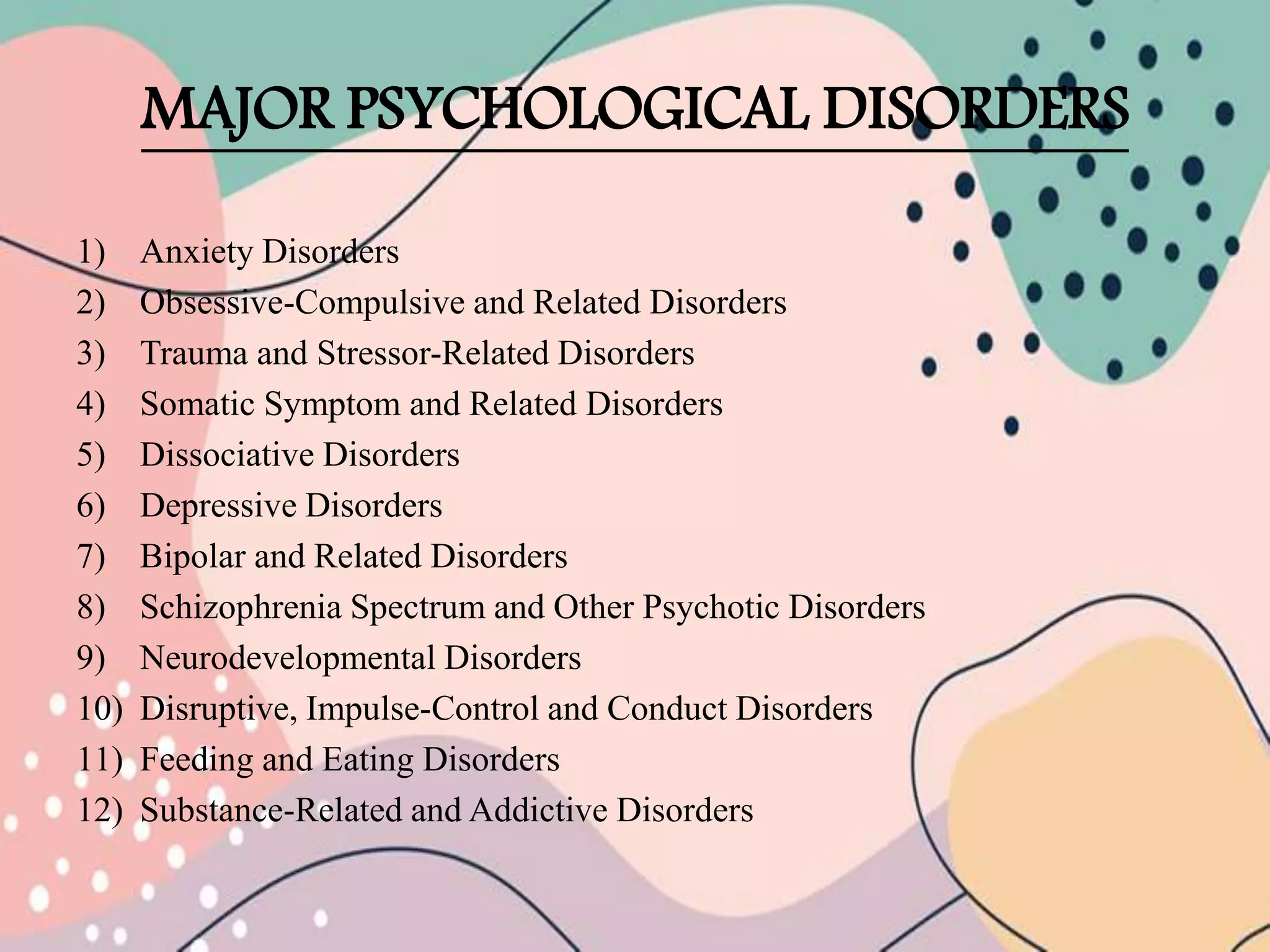 Major Psychological Disorders | PPTX
