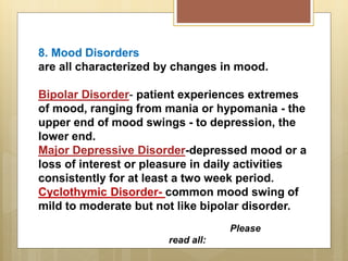 Complete Psychological Disorders List | PPTX