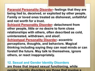 Complete Psychological Disorders List | PPTX | Mental Health | Diseases ...