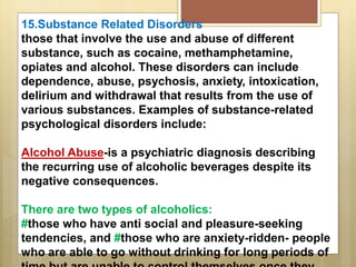 Complete Psychological Disorders List | PPTX