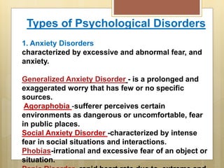 Complete Psychological Disorders List | PPTX
