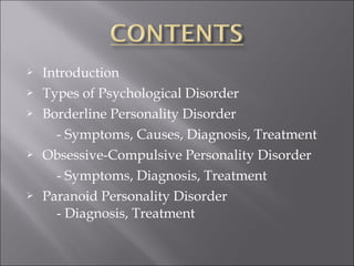Psychological disorders with age and their management ppt | PPT