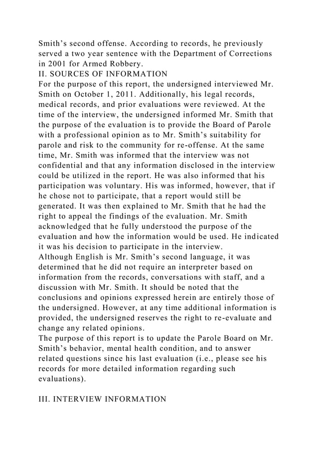 Psychological Evaluation and Risk AssessmentBoard of Parole.docx