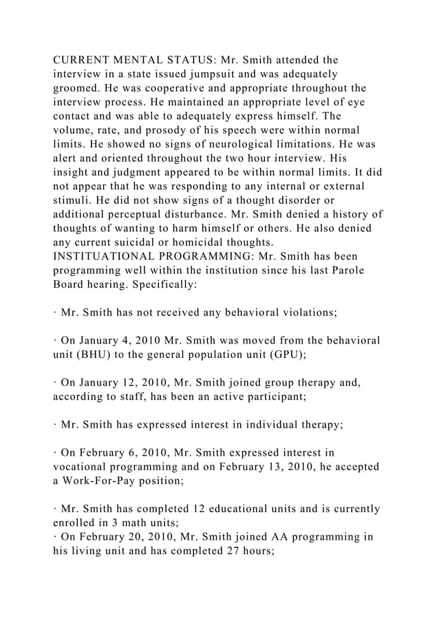 Psychological Evaluation and Risk AssessmentBoard of Parole.docx