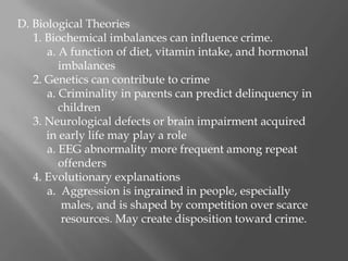 Psychological explanations of criminal behavior | PPTX