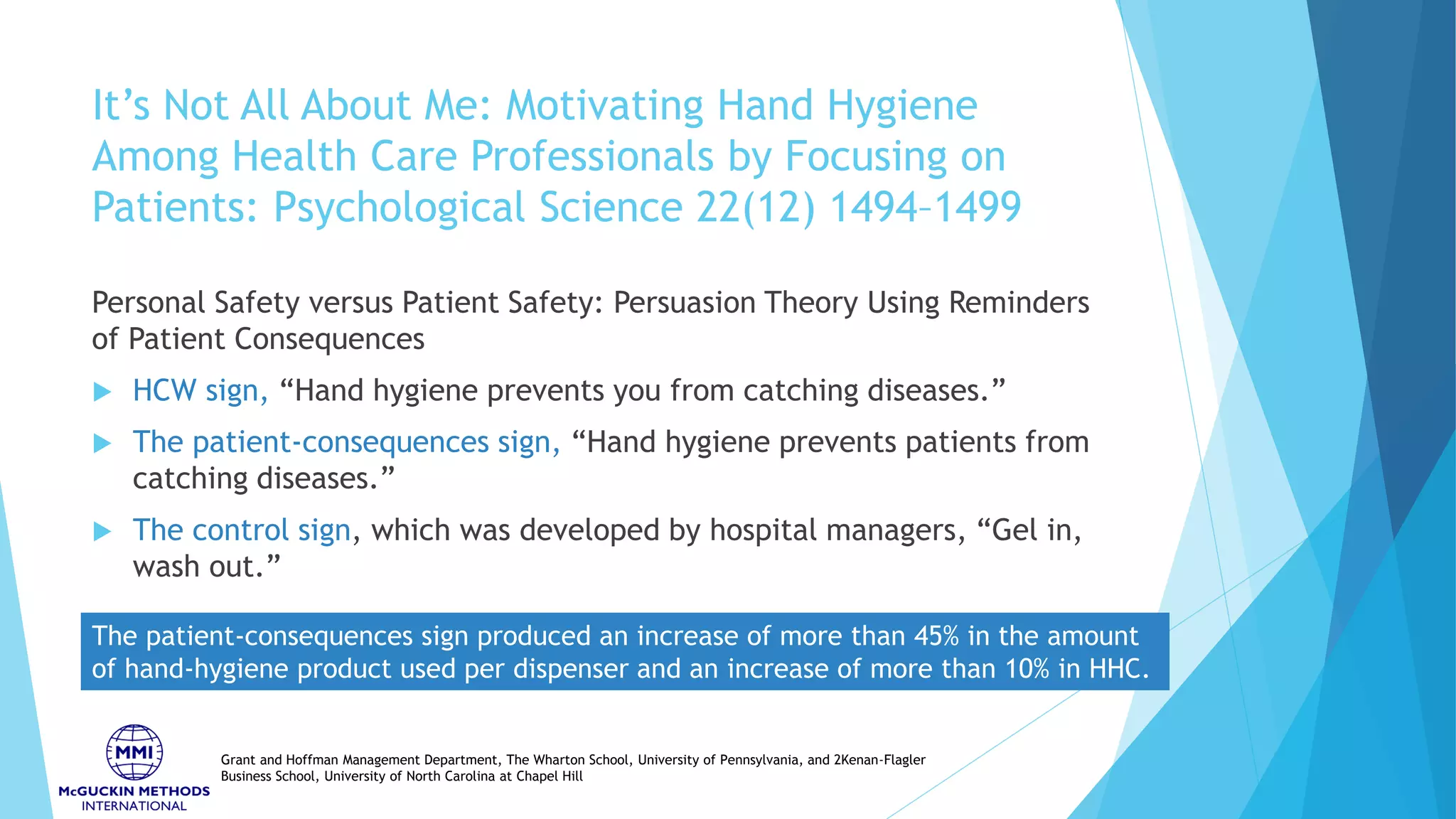 Psychological factors of hand hygiene revised 7 | PPTX