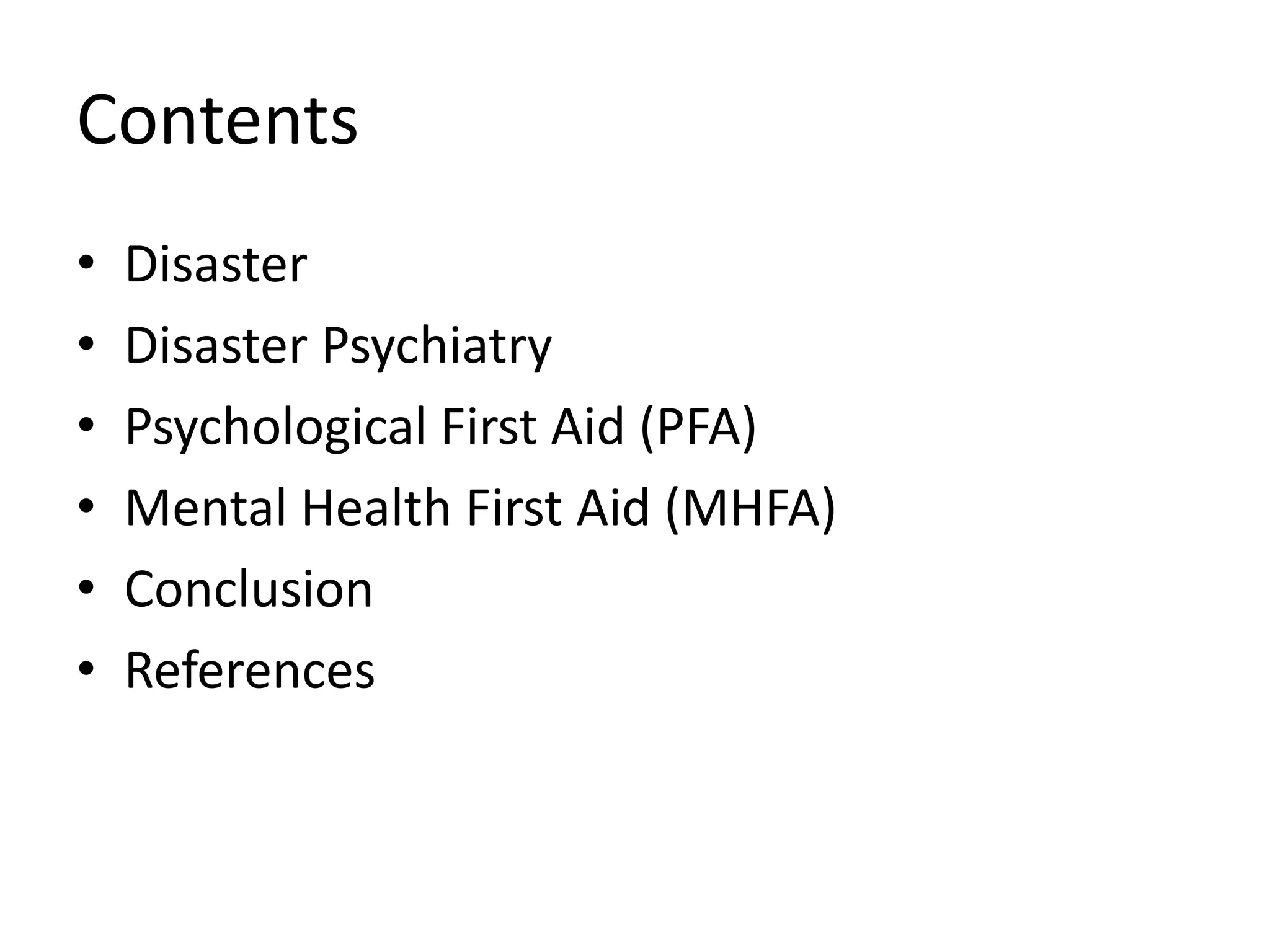 Psychological first aid (pfa) in disaster | PPTX