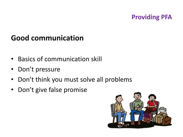 Psychological first aid (pfa) in disaster | PPTX
