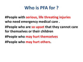 Psychological First Aid for Healthy Life | PPT