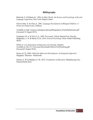 Psychological Foundations of Education | PDF