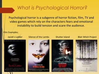 AS MEDIA STUDIES - Psychological Horror Codes and Conventions | PPT