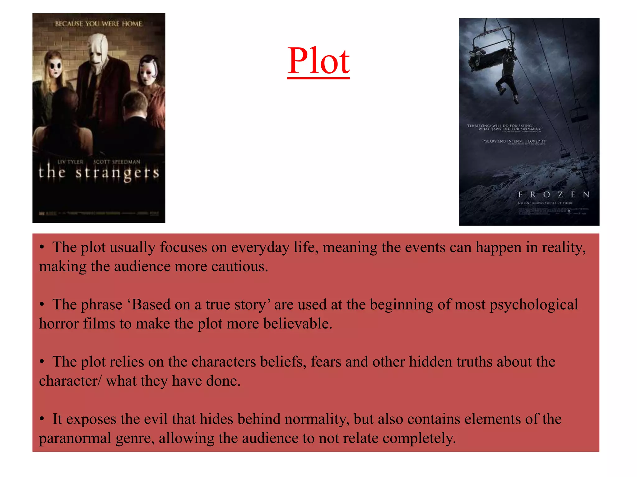 Psychological horror iconography and conventions | PPTX