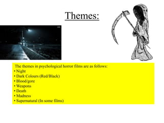 Psychological horror iconography and conventions | PPTX