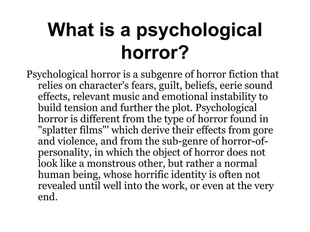 Psychological horror pp | PPT
