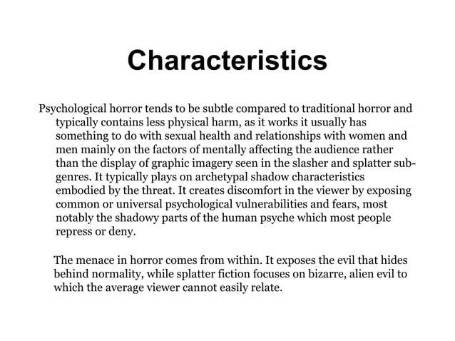 Psychological horror pp | PPT
