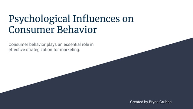 Psychological Influences on Consumer Behavior | PPTX