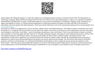 Psychological Manipulation In 1984