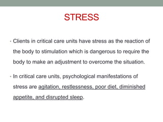 Psychological problems patients in critical care unit | PPTX