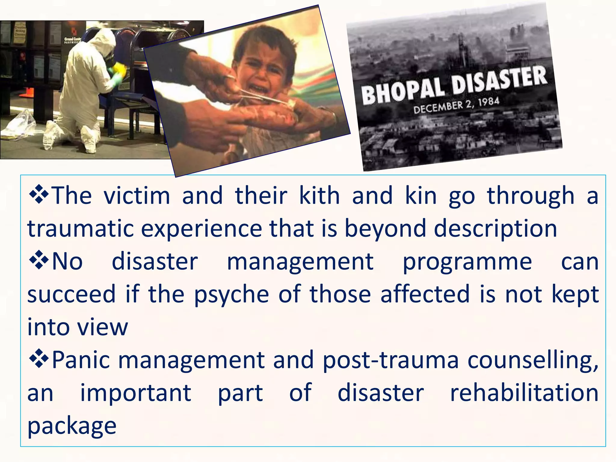 Psychological rehabilitation after disaster | PPTX