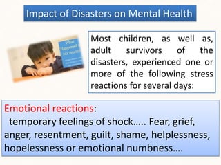 Psychological rehabilitation after disaster | PPTX