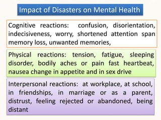Psychological rehabilitation after disaster | PPTX