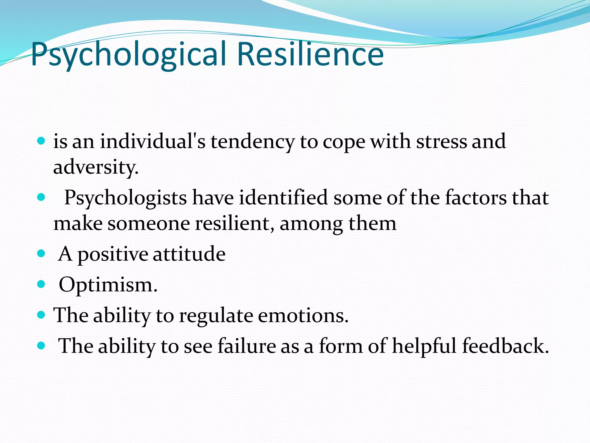 Psychological resilience | PPTX