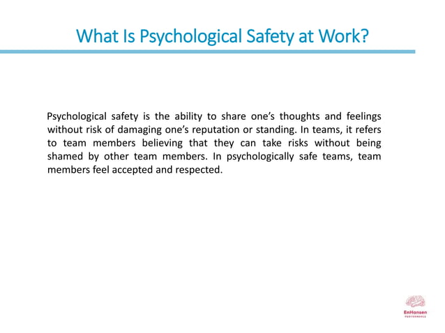 Psychological Safety.pptx | Mental Health | Diseases and Conditions