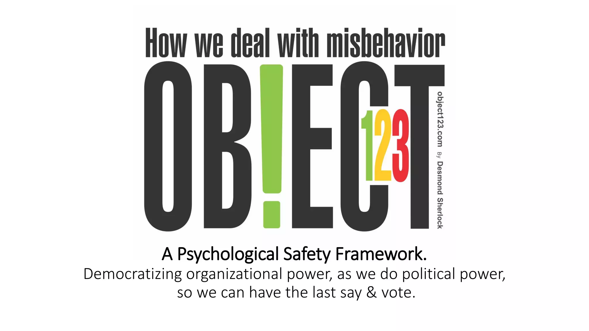 Psychological safety framework obect123 | PPT Psychological safety framework obect123 | PPT