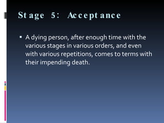 Psychological Stages Of Dying | PPT