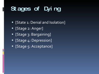 Psychological Stages Of Dying | PPT
