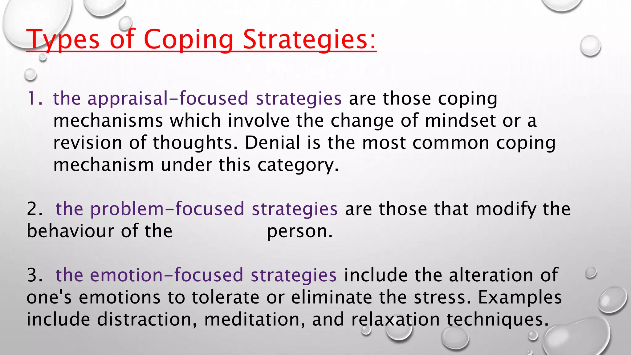 Psychological stress and coping mechanism | PPTX