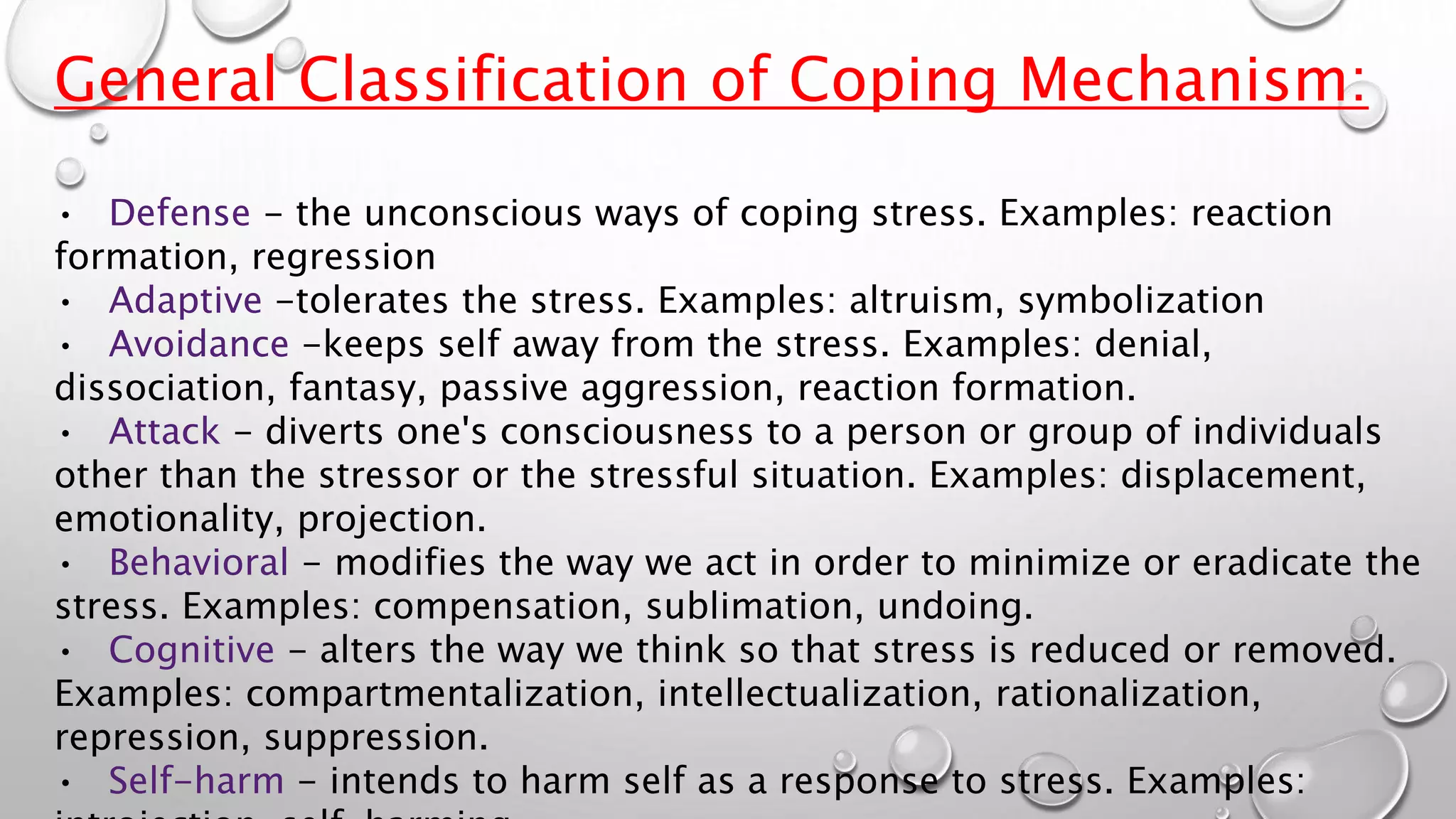 Psychological stress and coping mechanism | PPT | Free Download