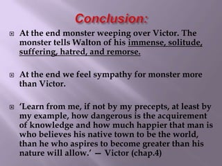 Psychological study of frankenstein | PPTX